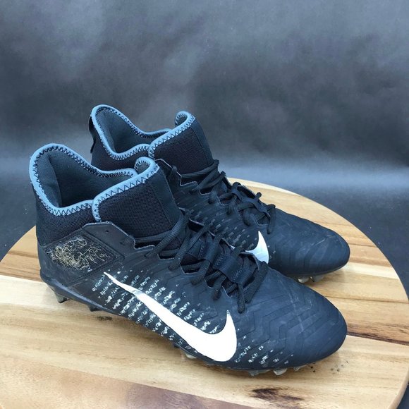 Nike | Shoes | Nike Alpha Menace Black Mid Top Football Cleats Lace Up ...